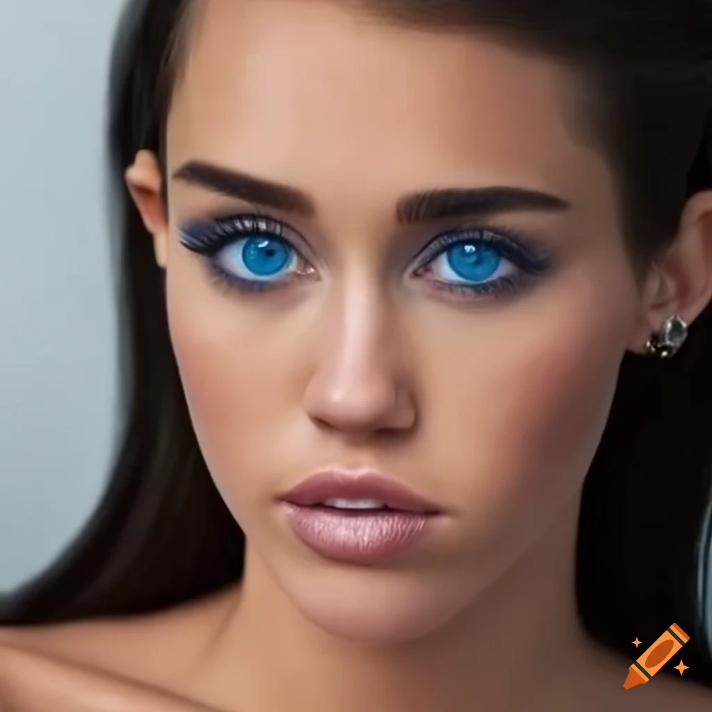 Close-up portrait of a woman with striking features on Craiyon