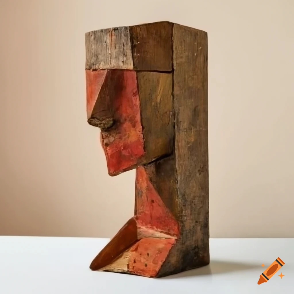 Cubist sculpture of a female figure on Craiyon
