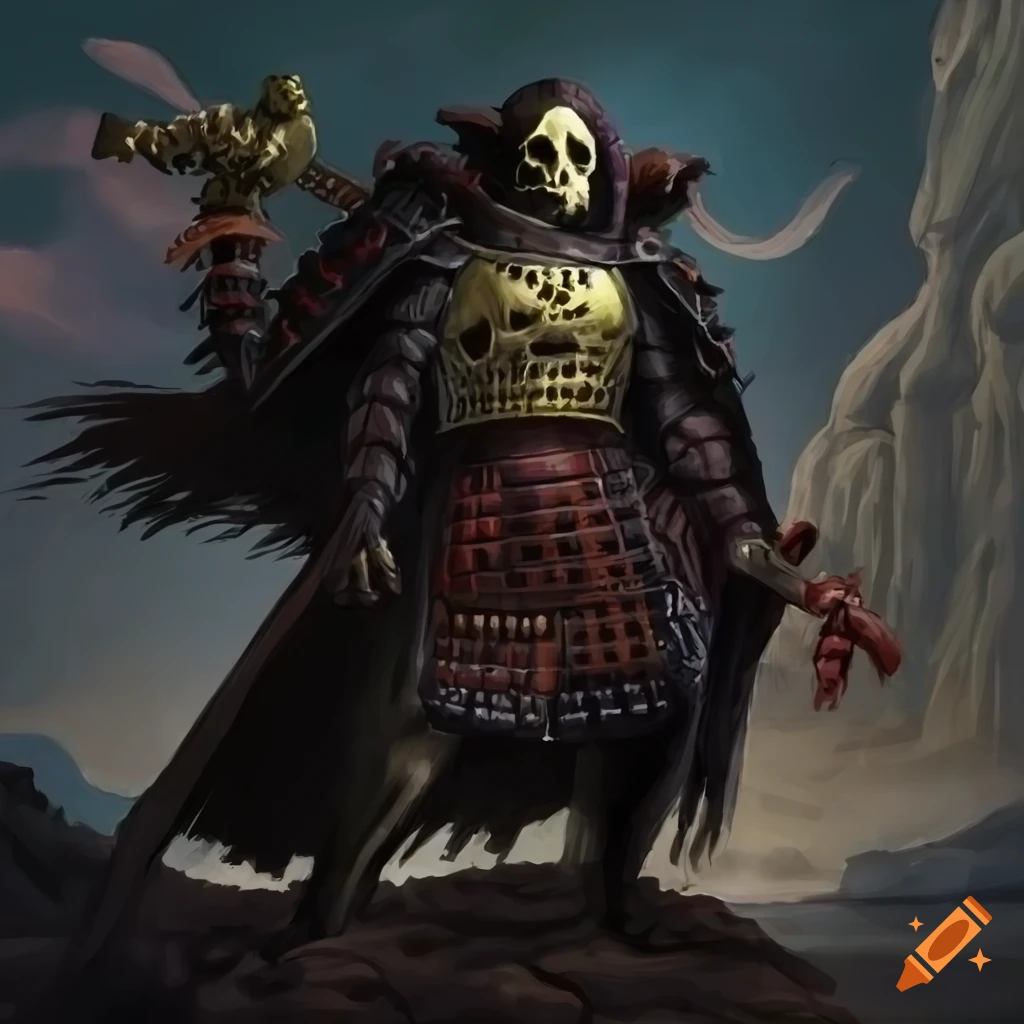 Samurai skeletor in simon bisley style on Craiyon