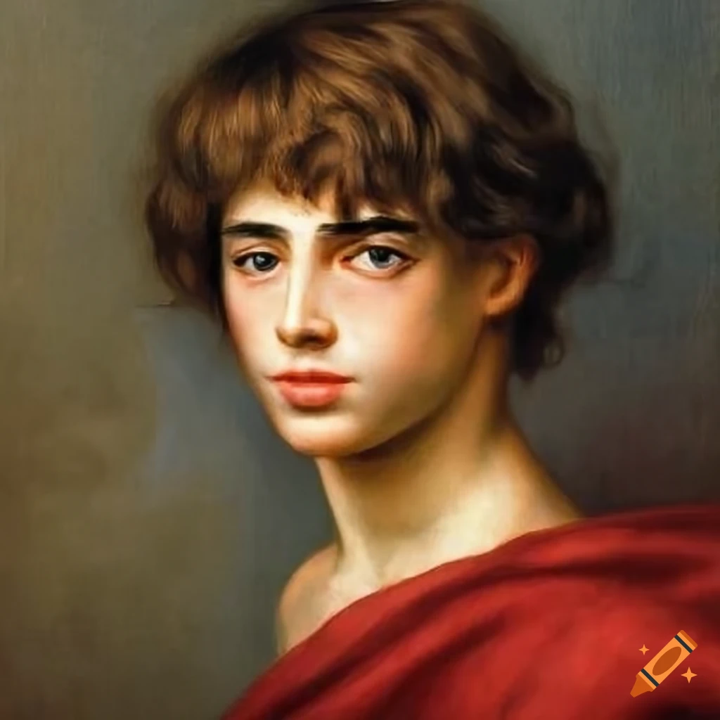 Detailed oil painting of a confident male god on Craiyon