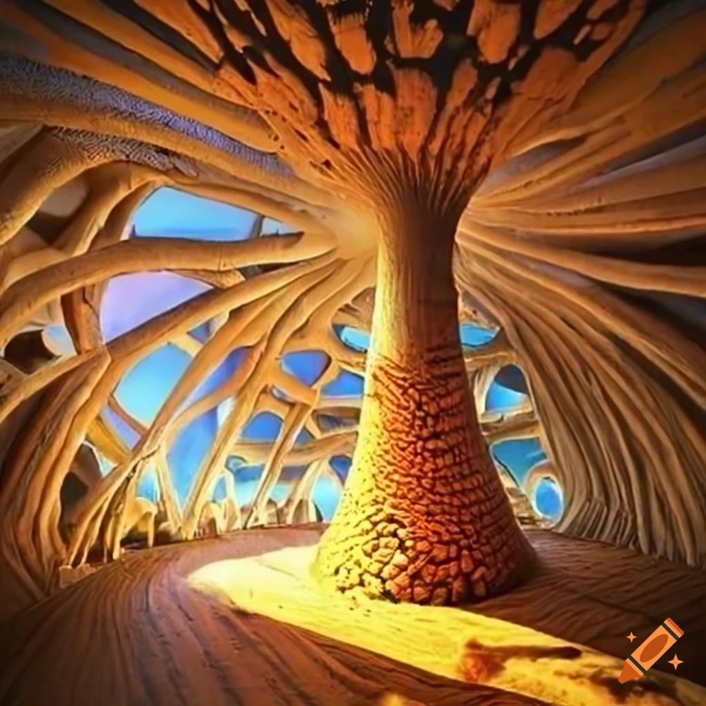 Illusory fungi architecture cabin on Craiyon