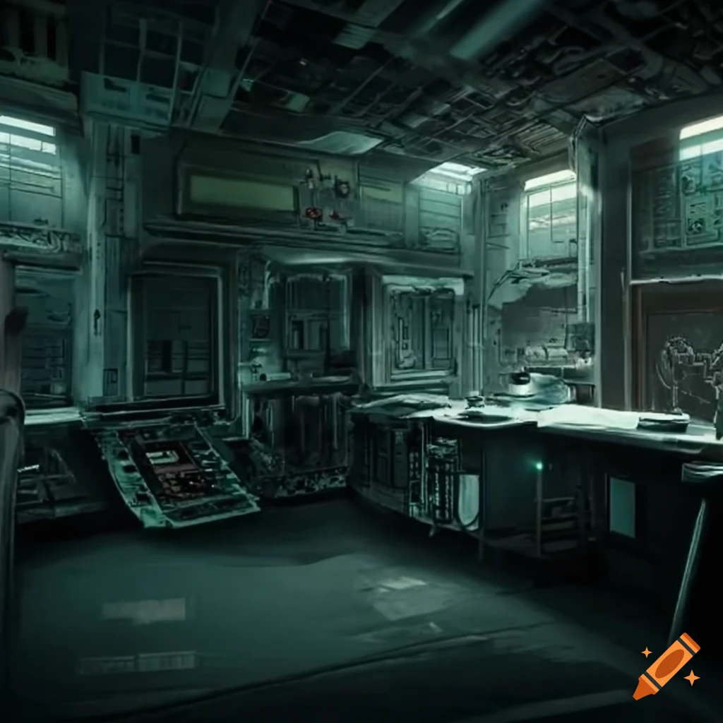 Realistic techno-apocalyptic control room on Craiyon