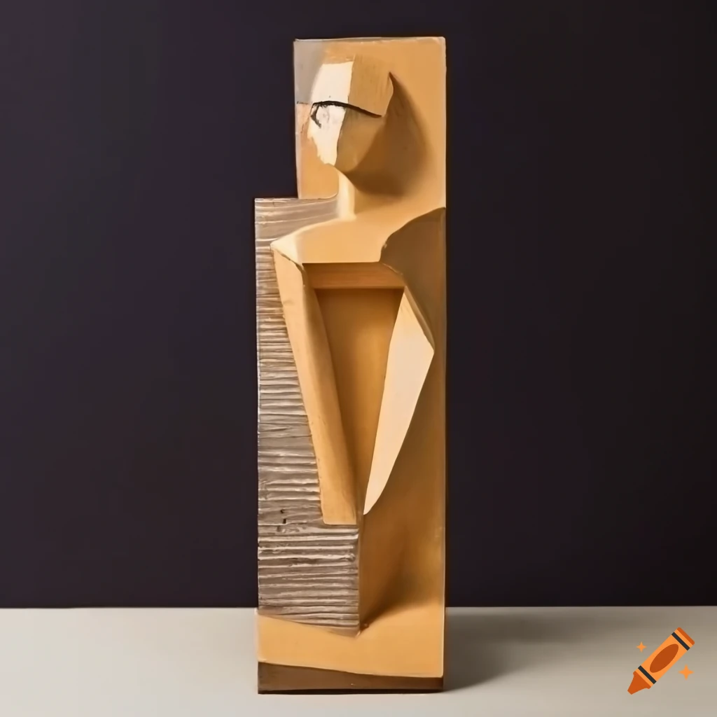 Cubist sculpture of a female figure on Craiyon