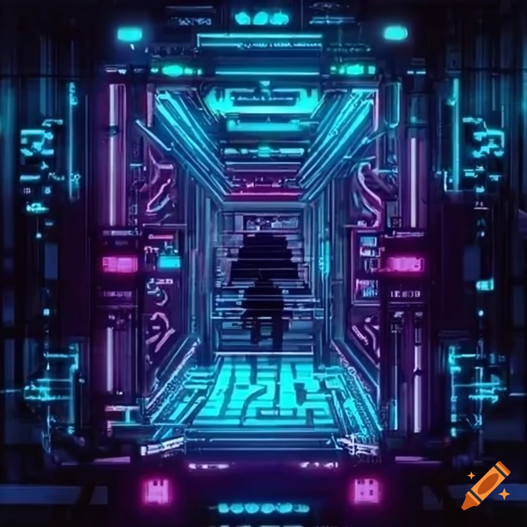 Cyber maze illustration on Craiyon