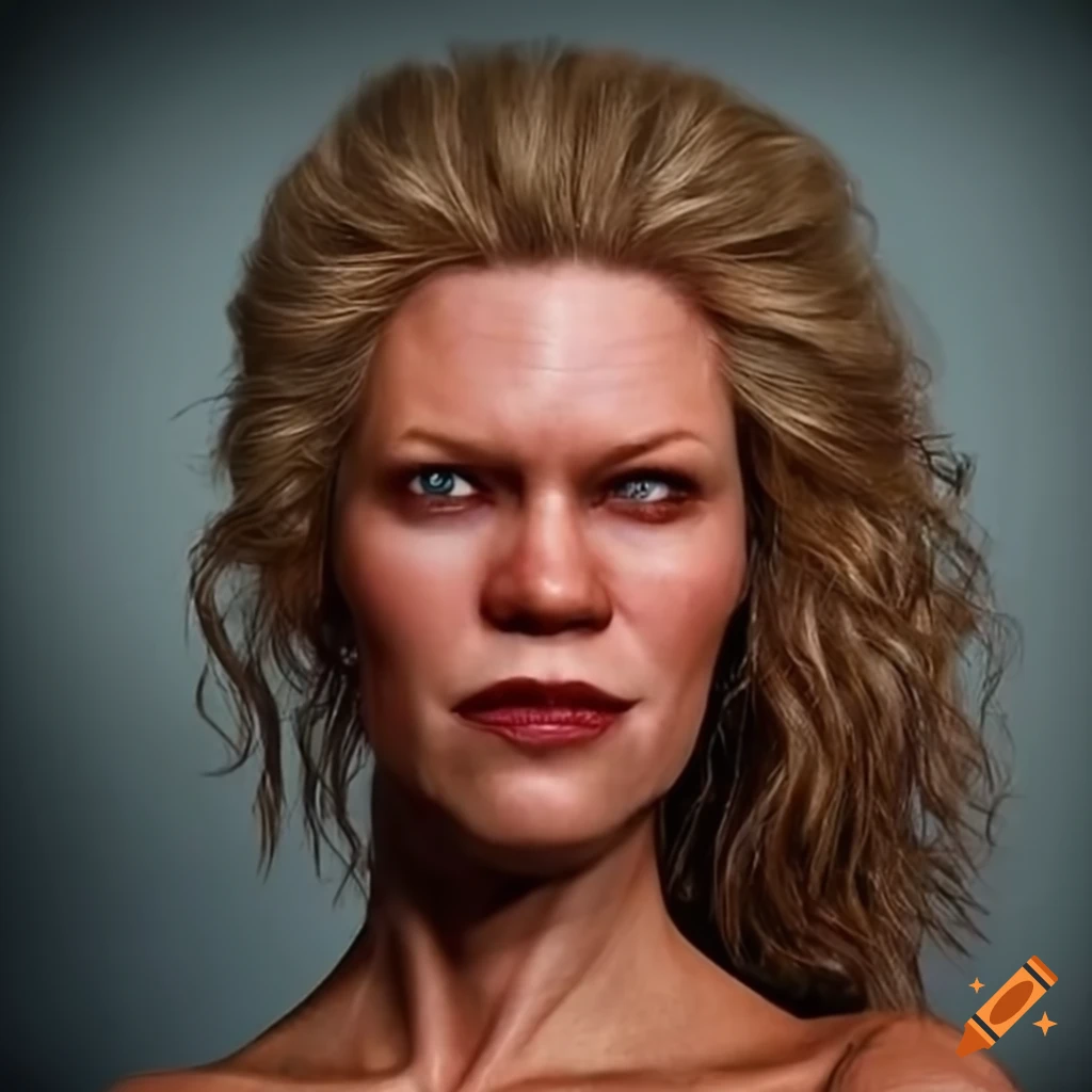 Digital artwork of a face merge between female Michael Rooker and Ron ...