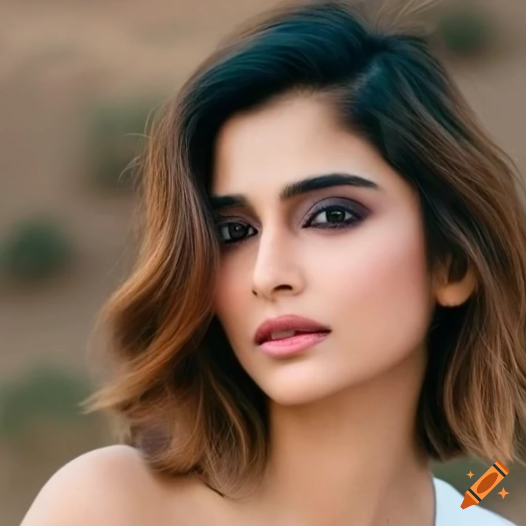 Closeup portrait of a stunning Indian supermodel on Craiyon