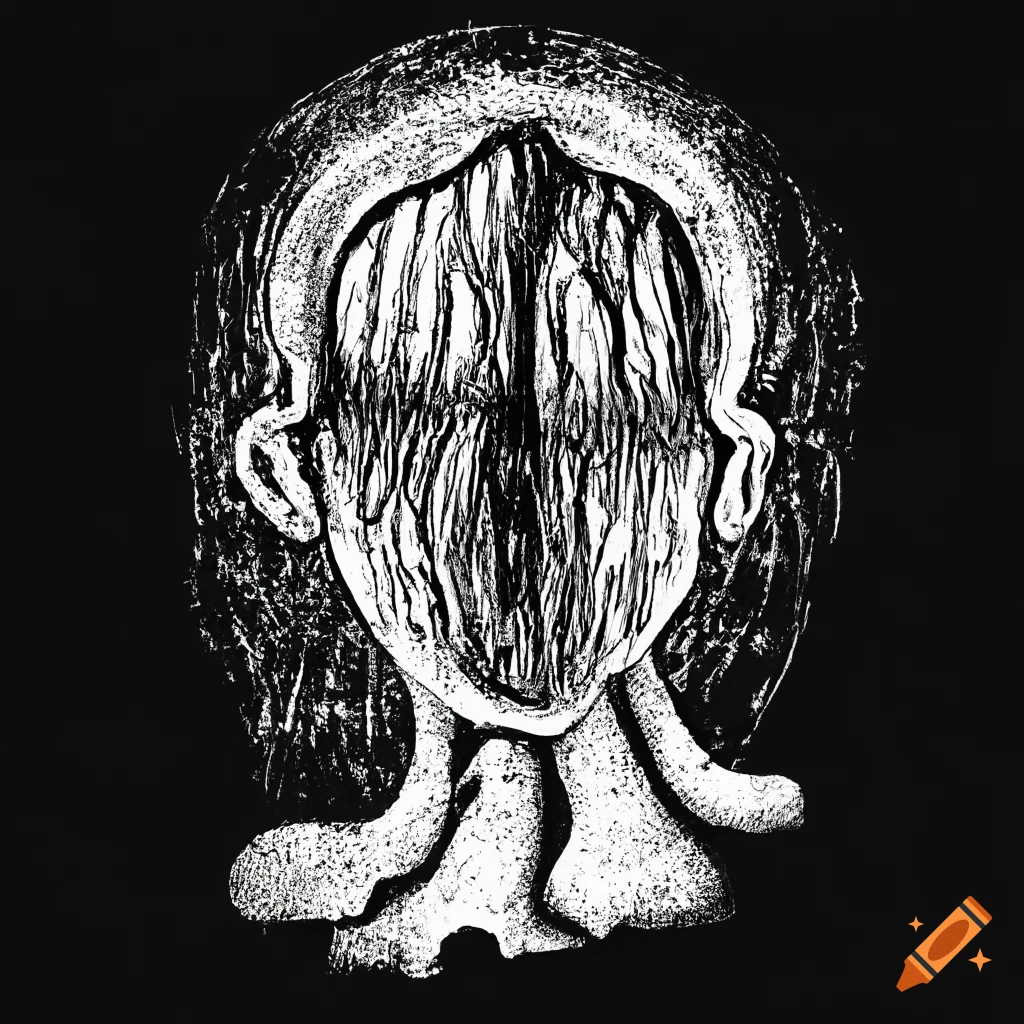 Dadaism hand drawing of a human figure with surreal elements on Craiyon