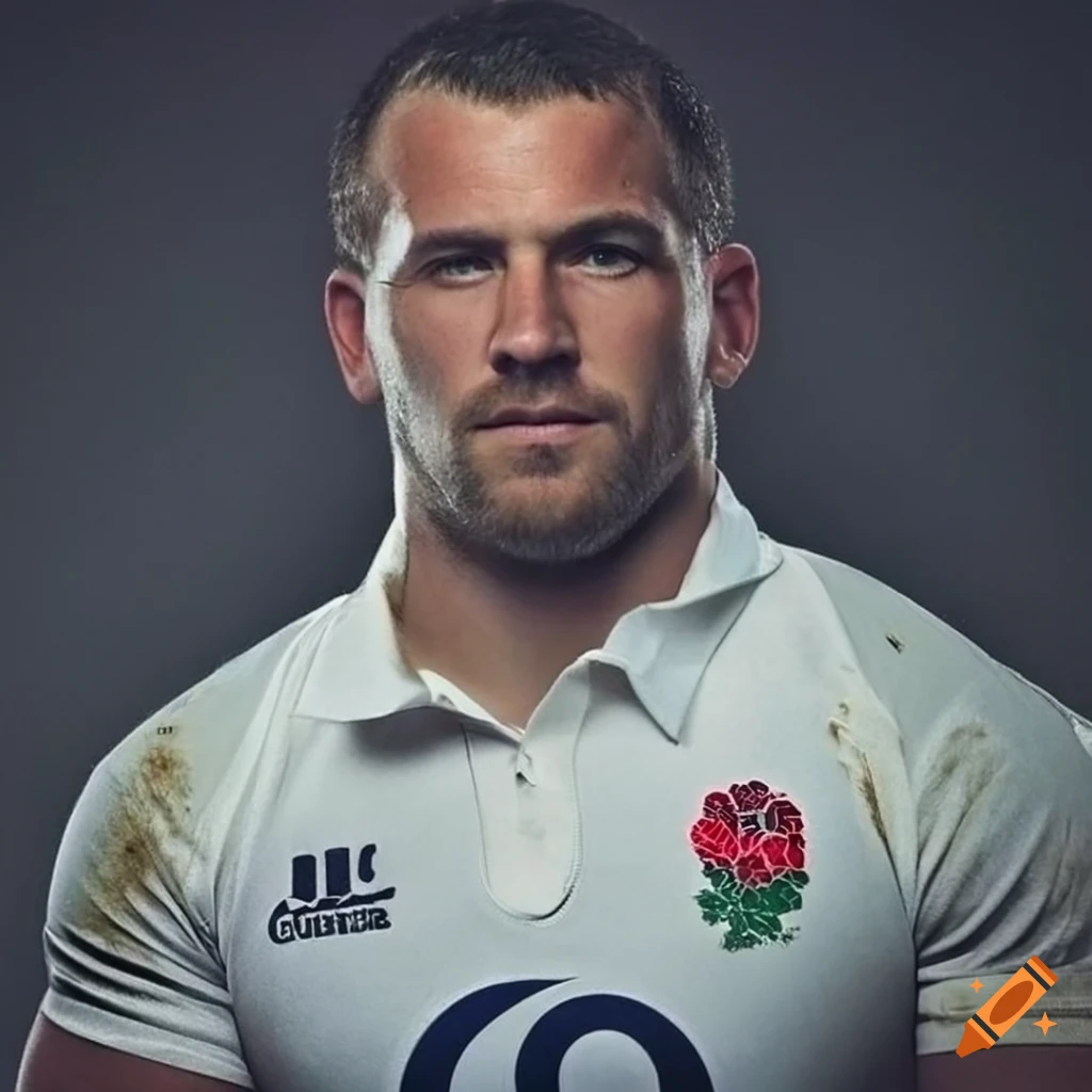 Portrait of a 30-year-old England rugby player on Craiyon