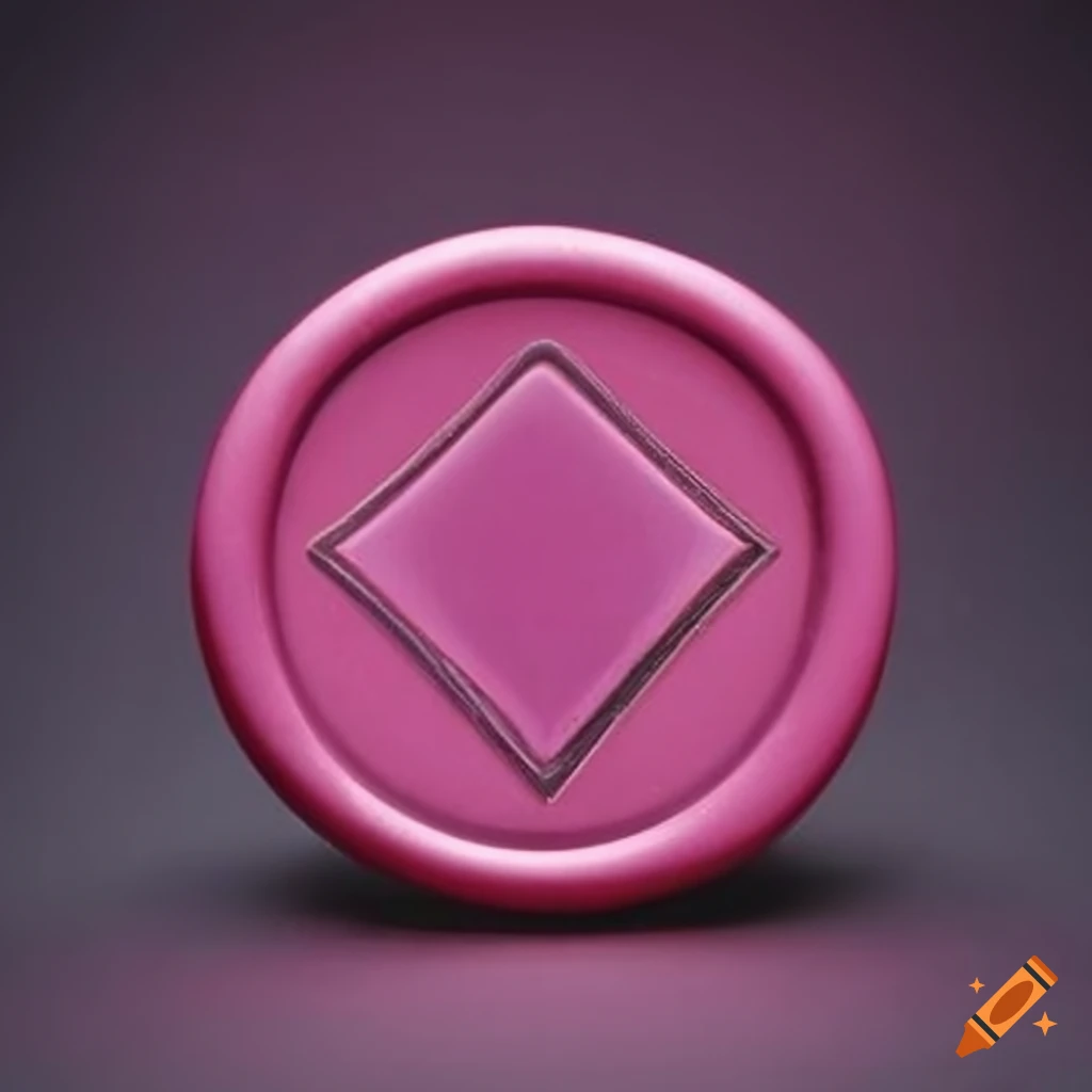Fuchsia pink diamond-shaped wax seal