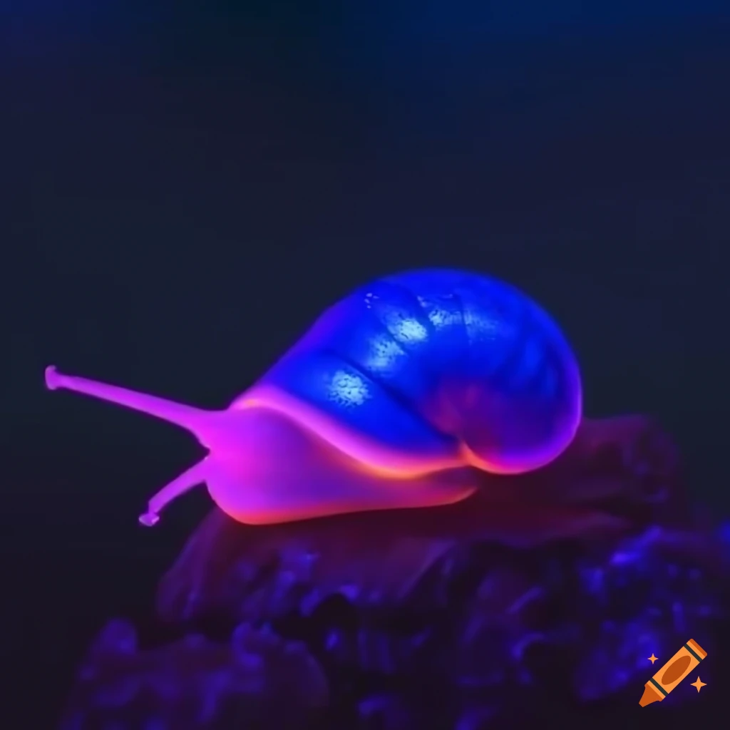 Vibrant neon snail on a synthesizer on Craiyon