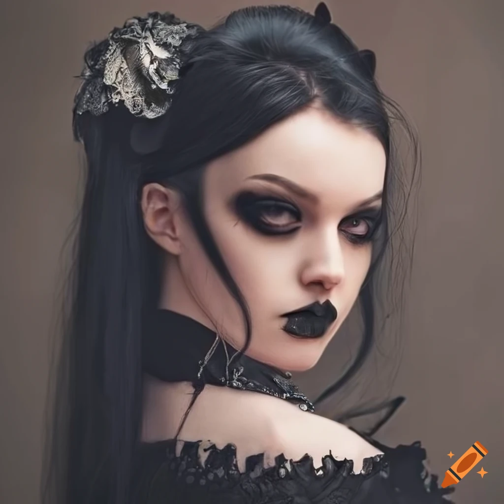 Portrait of a gothic woman in nonna limmen style on Craiyon