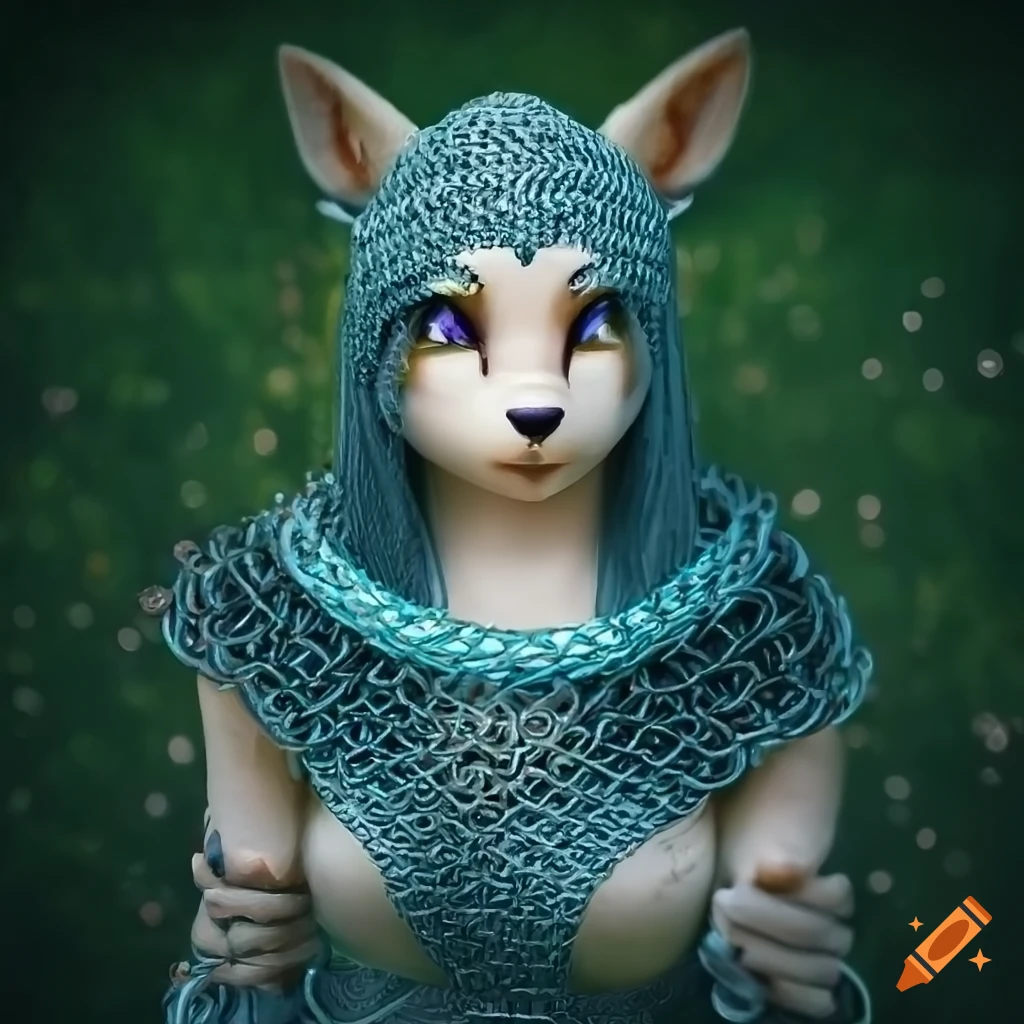 Illustration of a female deer cleric in chainmail