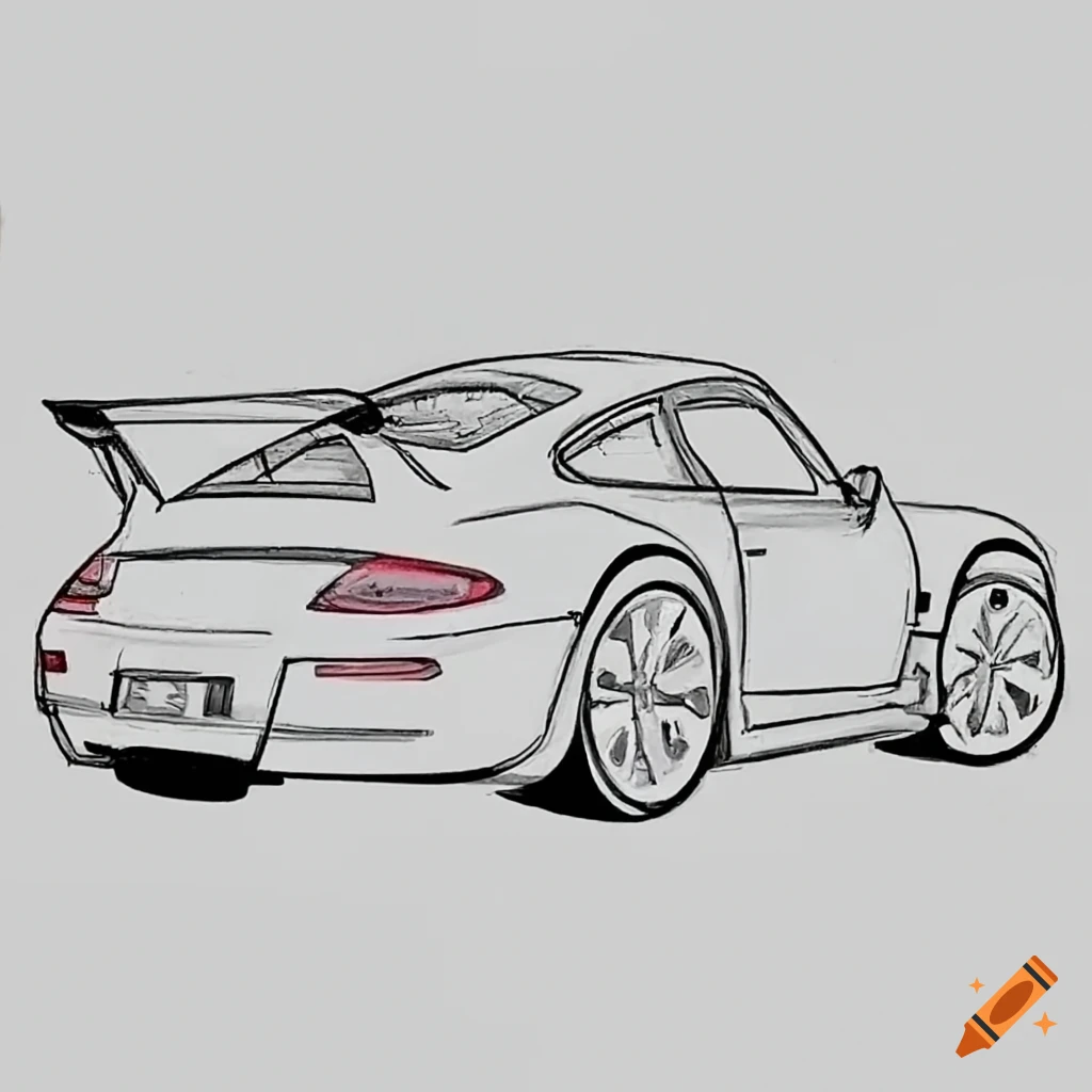 Drawing of a Porsche 911 on Craiyon