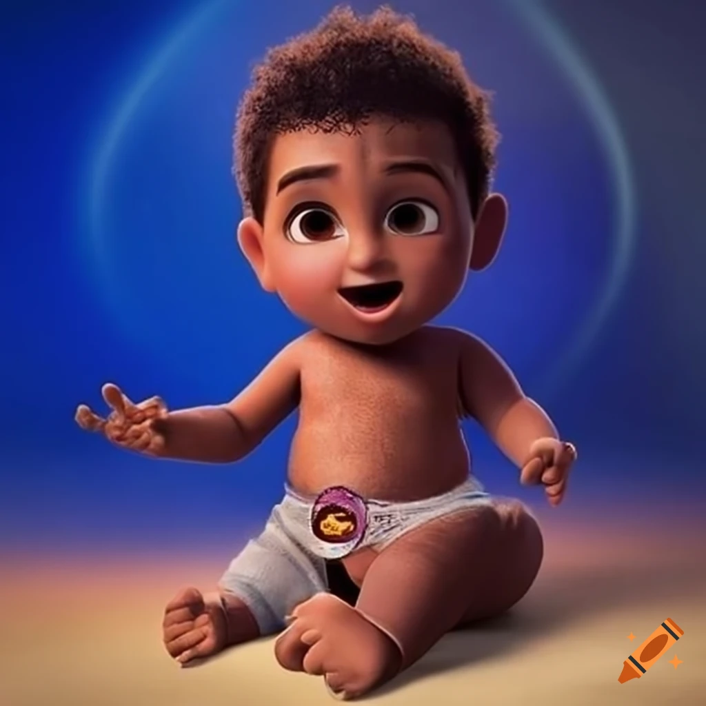 Poster of Disney Pixar movie featuring a cute baby boy on Craiyon