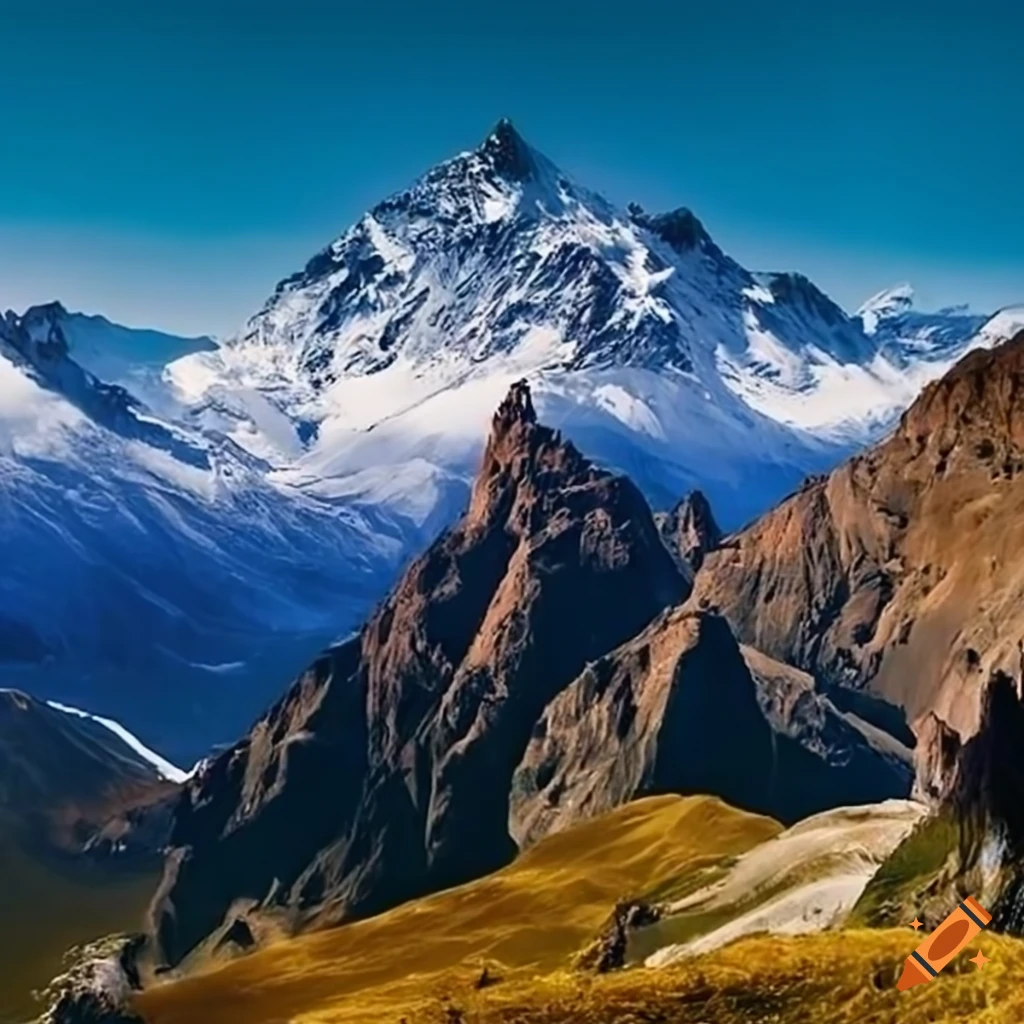 Scenic view of mountains and sea on Craiyon
