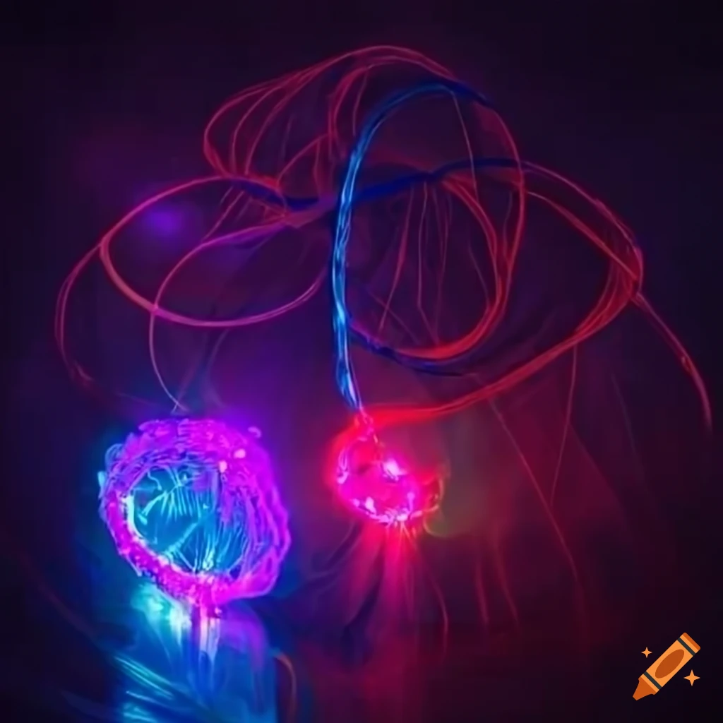 LED poi dance in the rain on Craiyon