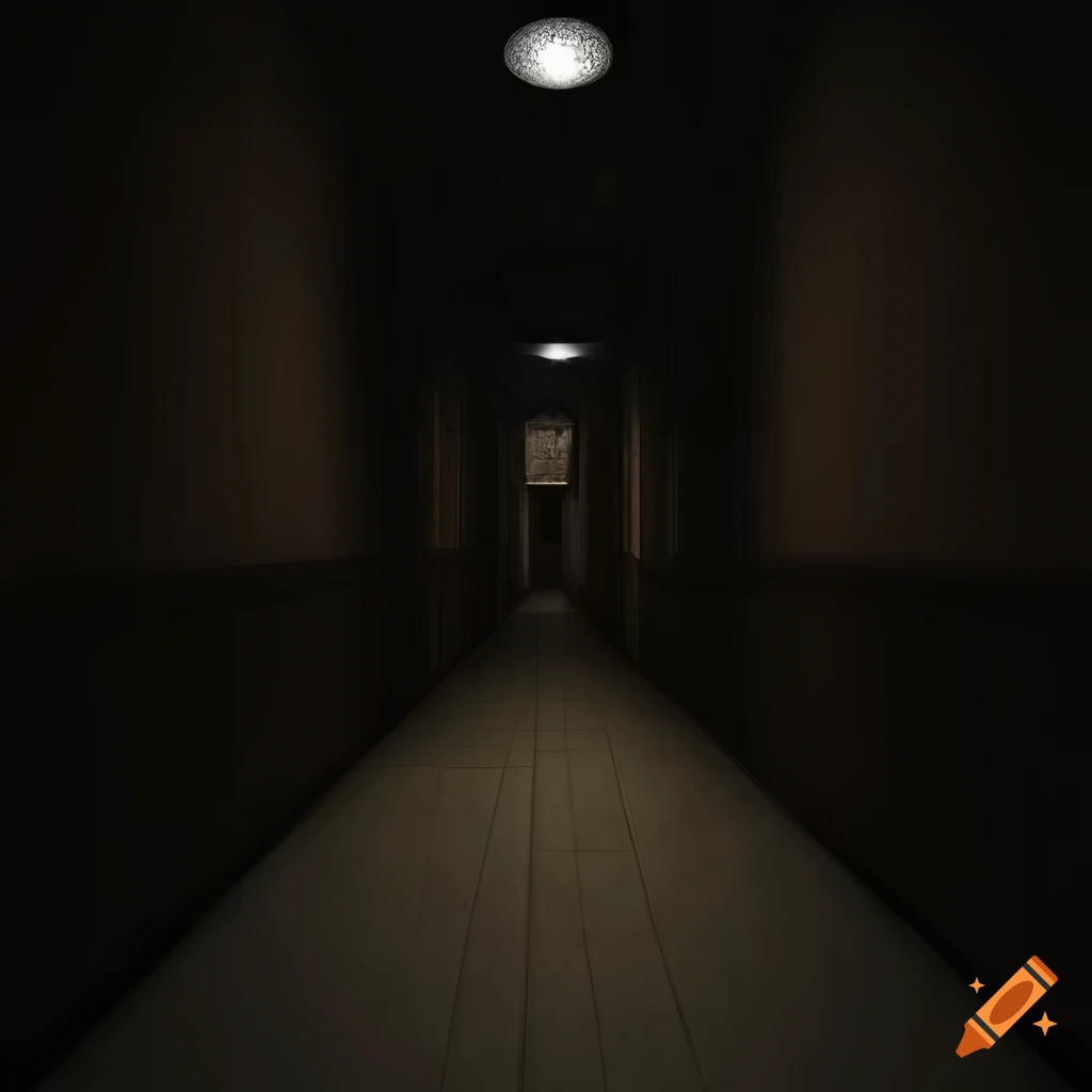 Haunted dark hallway on Craiyon