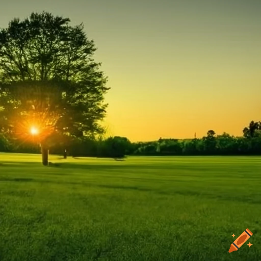 Lush green field landscape on Craiyon