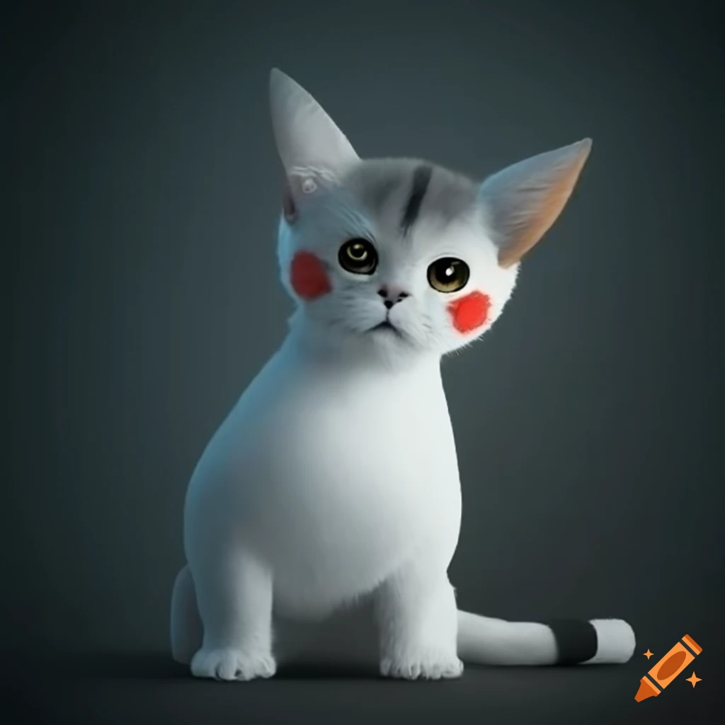 Pokemon-inspired cat illustration on Craiyon