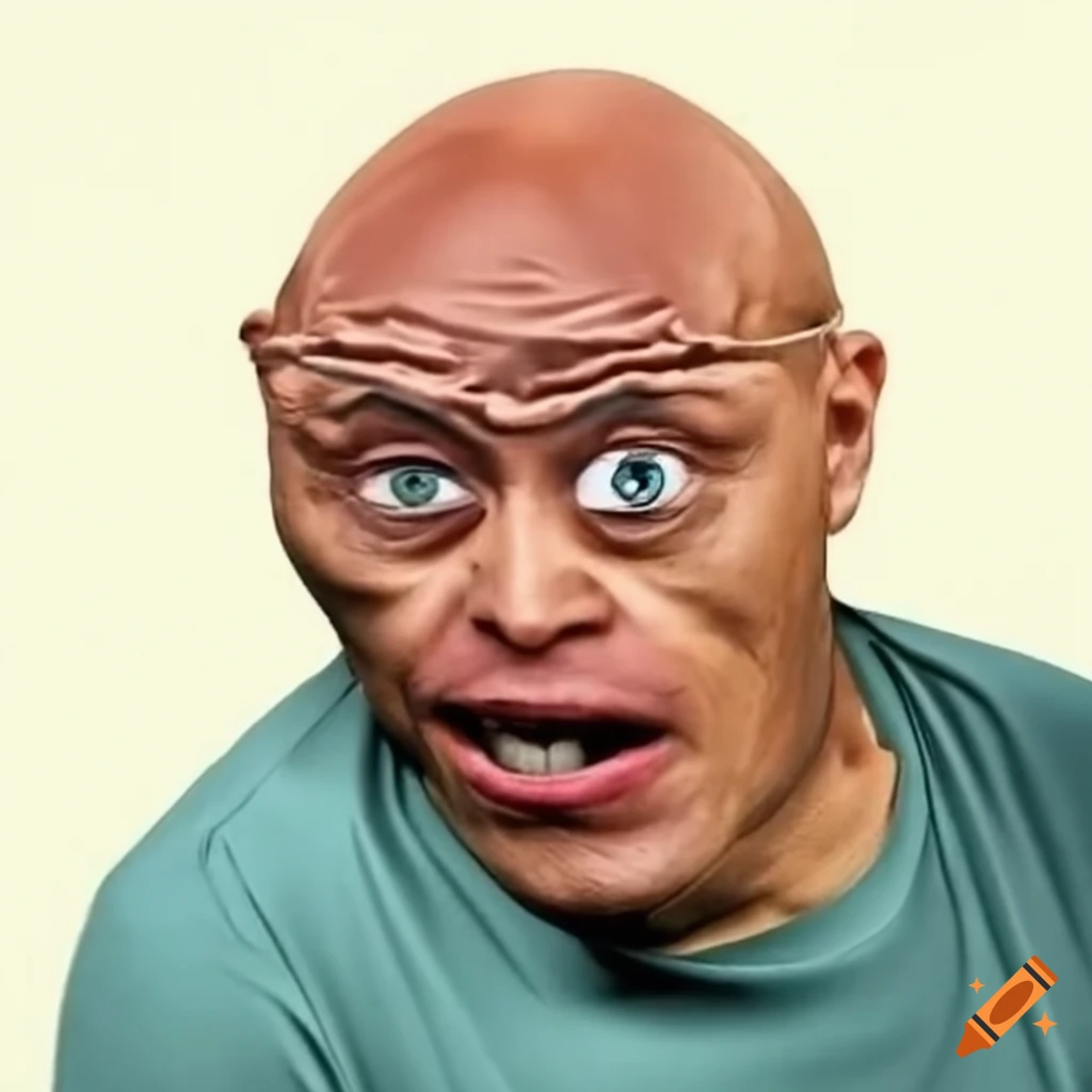 Picture of a hilarious man making a funny face on Craiyon