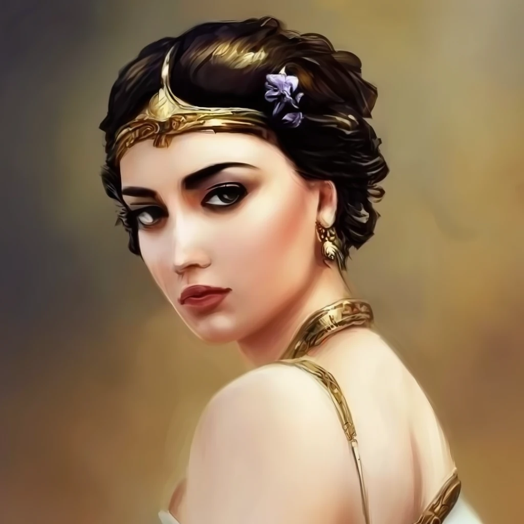 Fantasy illustration of a young greek woman on Craiyon