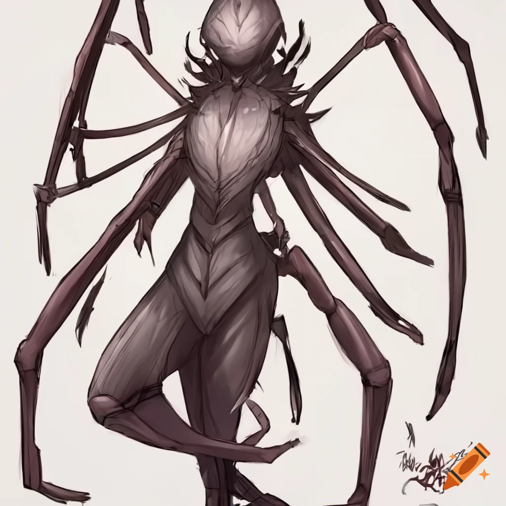 Sketch of an intelligent spider character