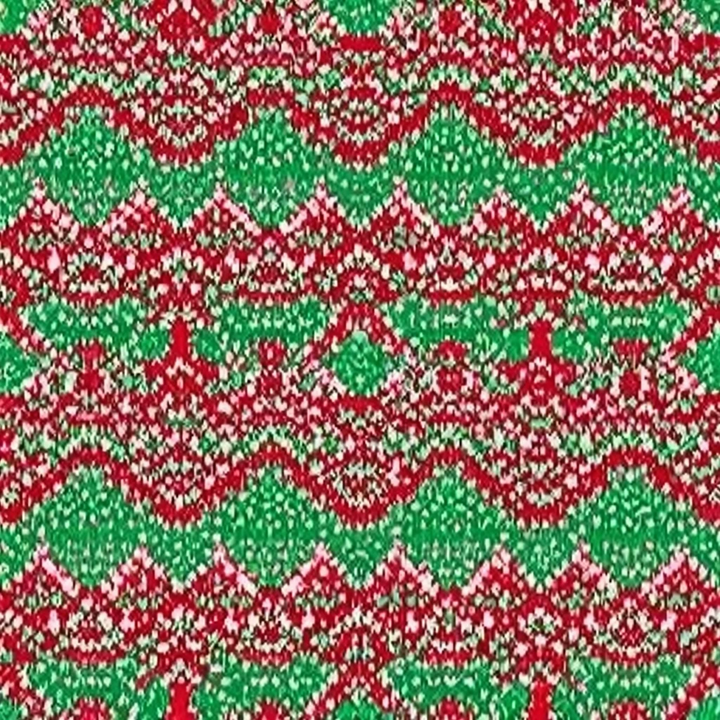 Repeating Christmas sweater pattern in red, green, and white on Craiyon