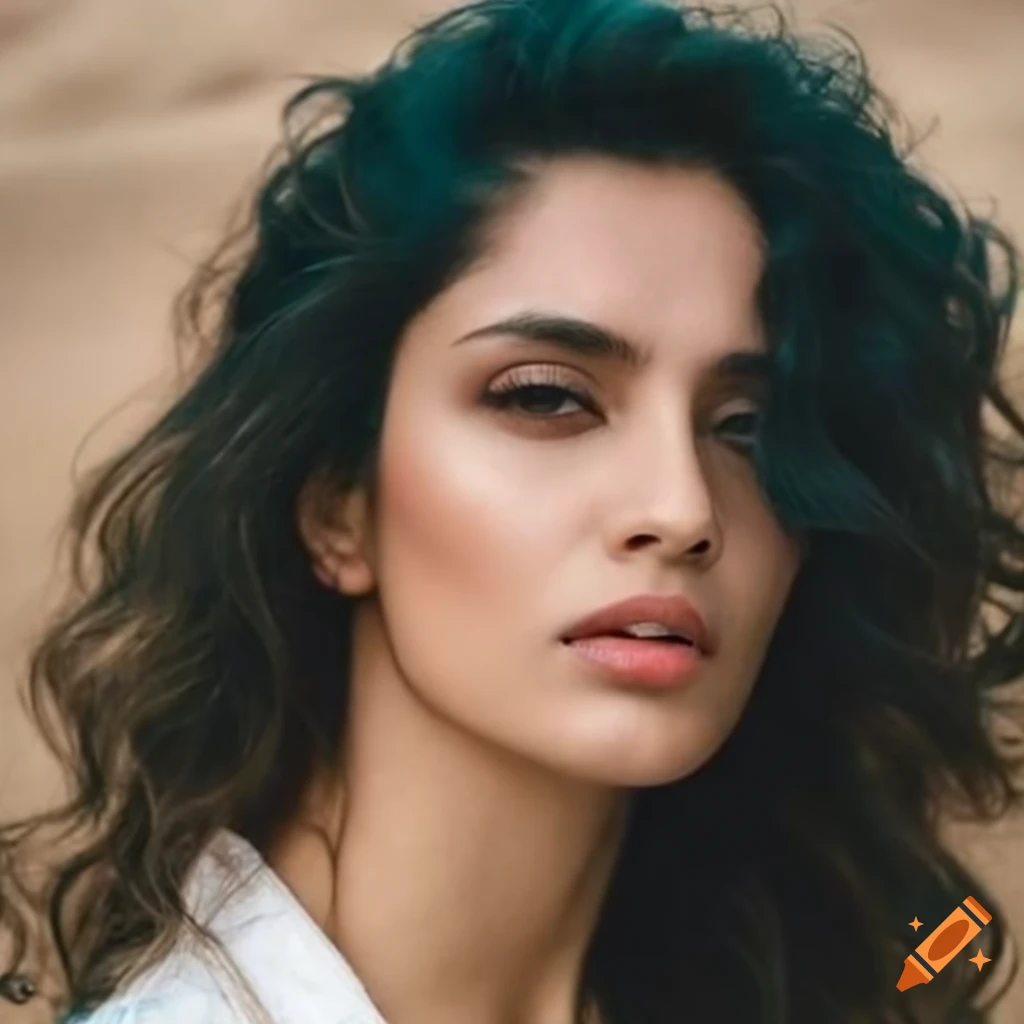 Closeup portrait of a stunning Indian female model on Craiyon