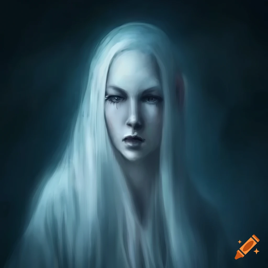 Realistic artwork of an elven spirit in fog on Craiyon