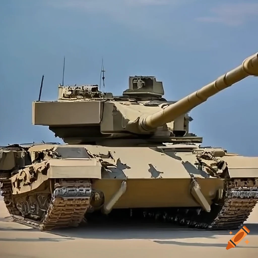 Photo of an extra long and extra wide military tank on Craiyon