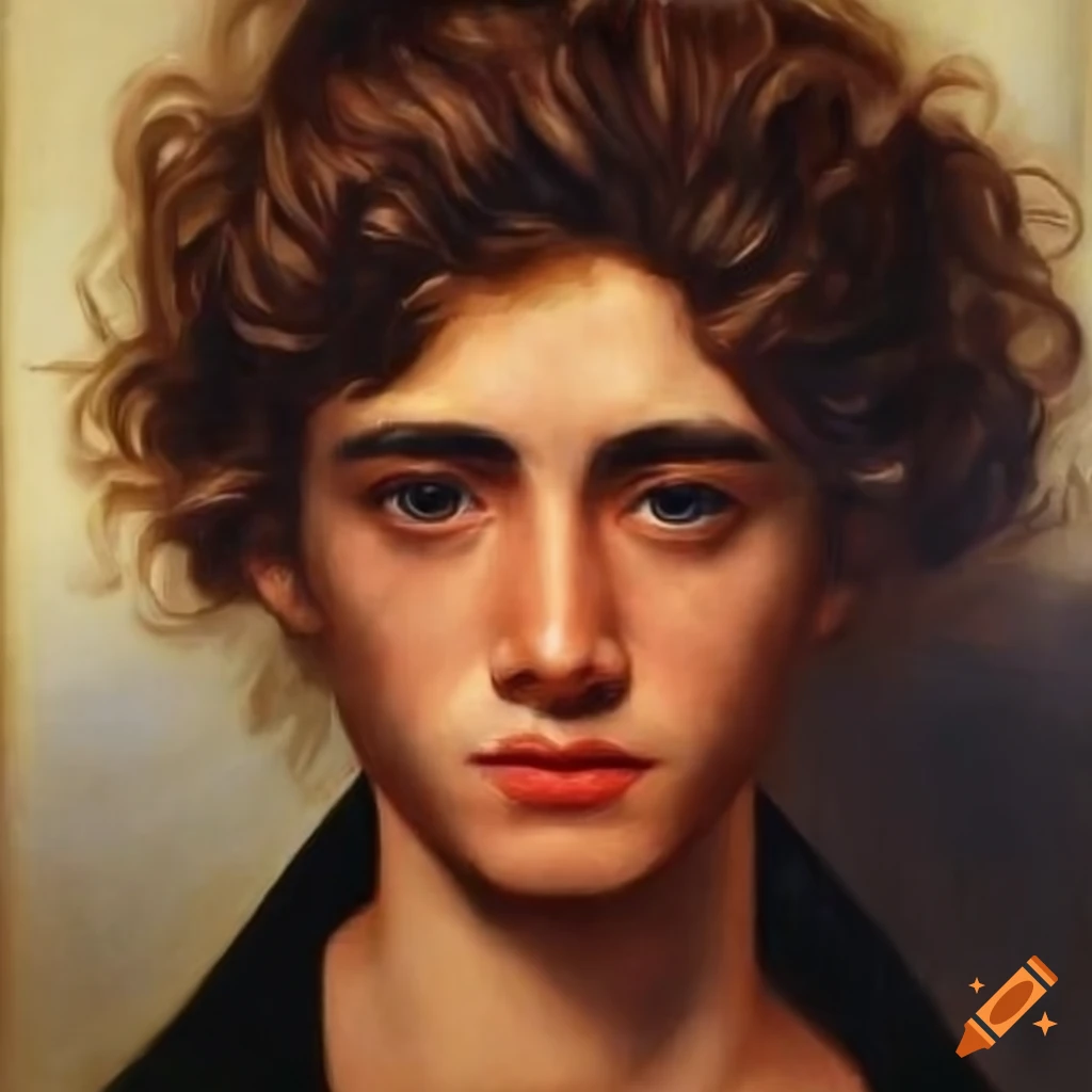 Oil painting of a confident and powerful male god on Craiyon