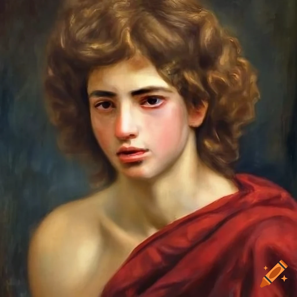 Painting of a realistic male god on Craiyon