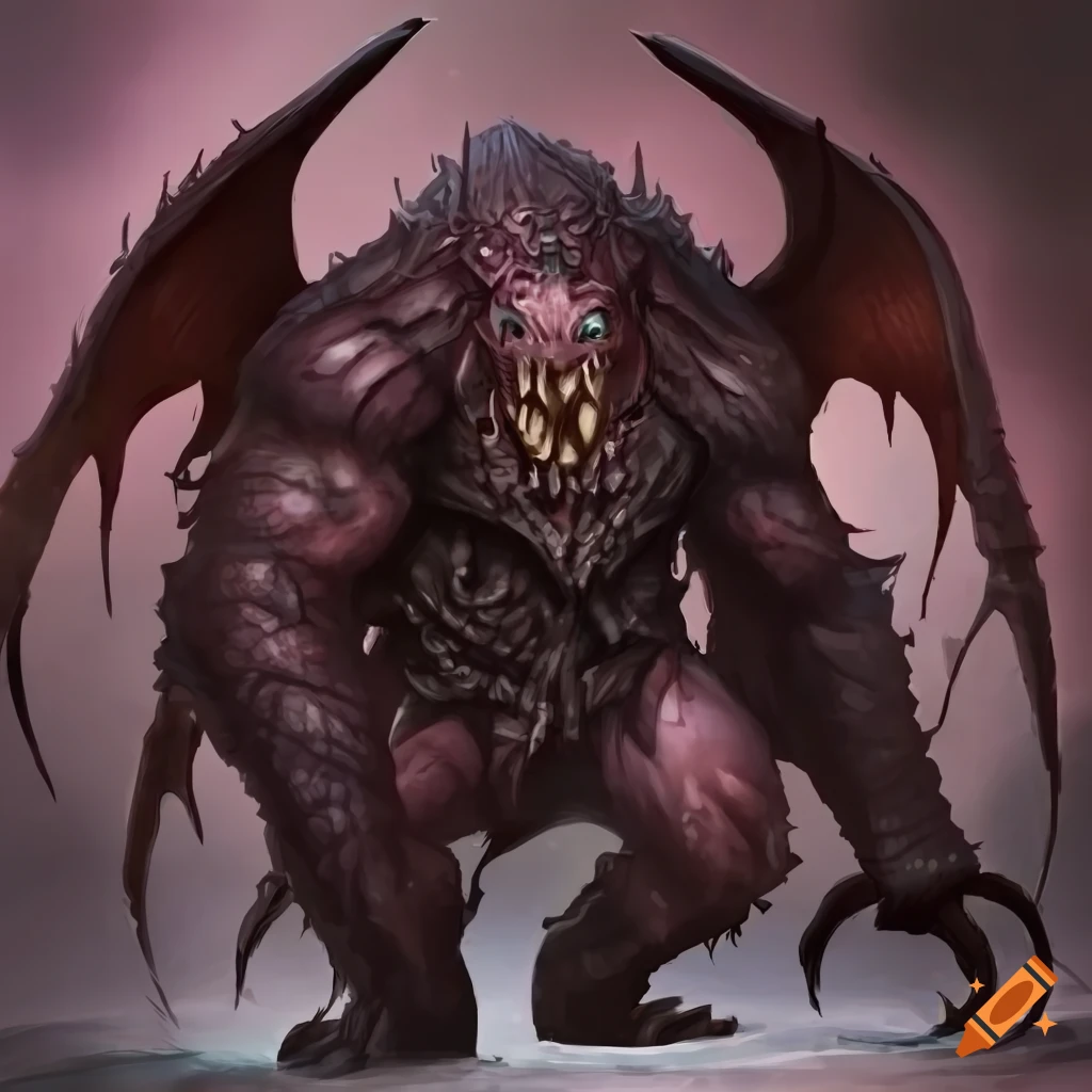 Image of an abyssal behemoth from dungeons & dragons on Craiyon