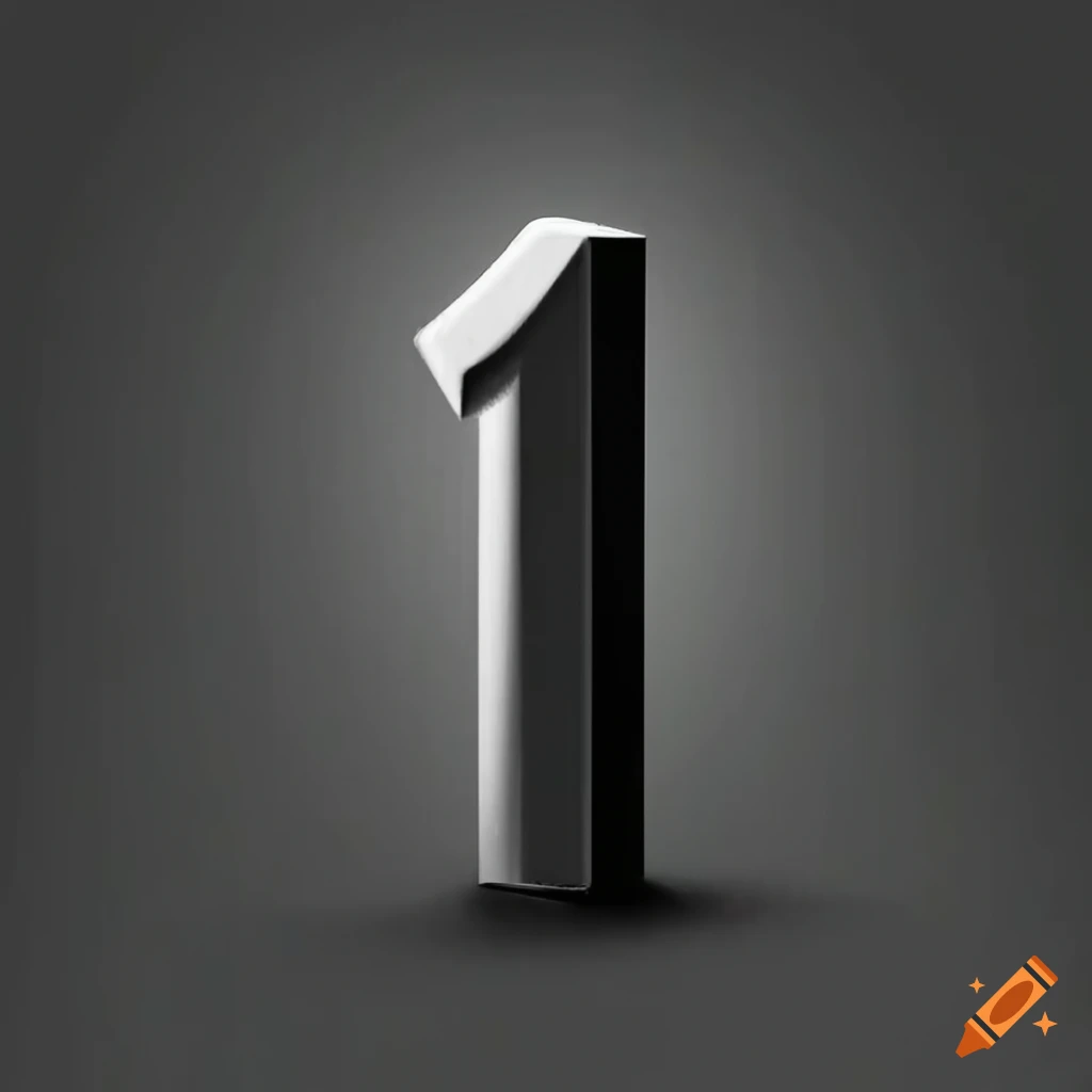 Minimalist number one with a shadow on Craiyon