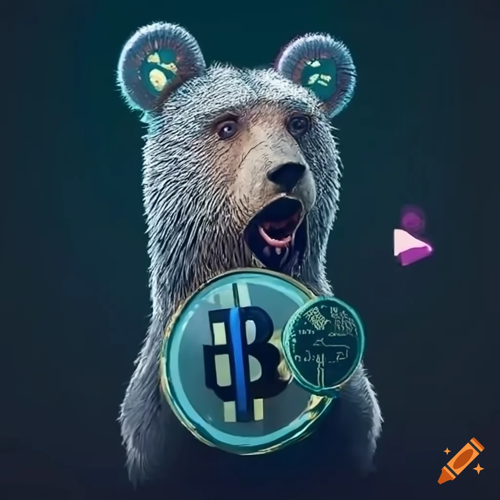 Image of a bear with cryptocurrency on Craiyon