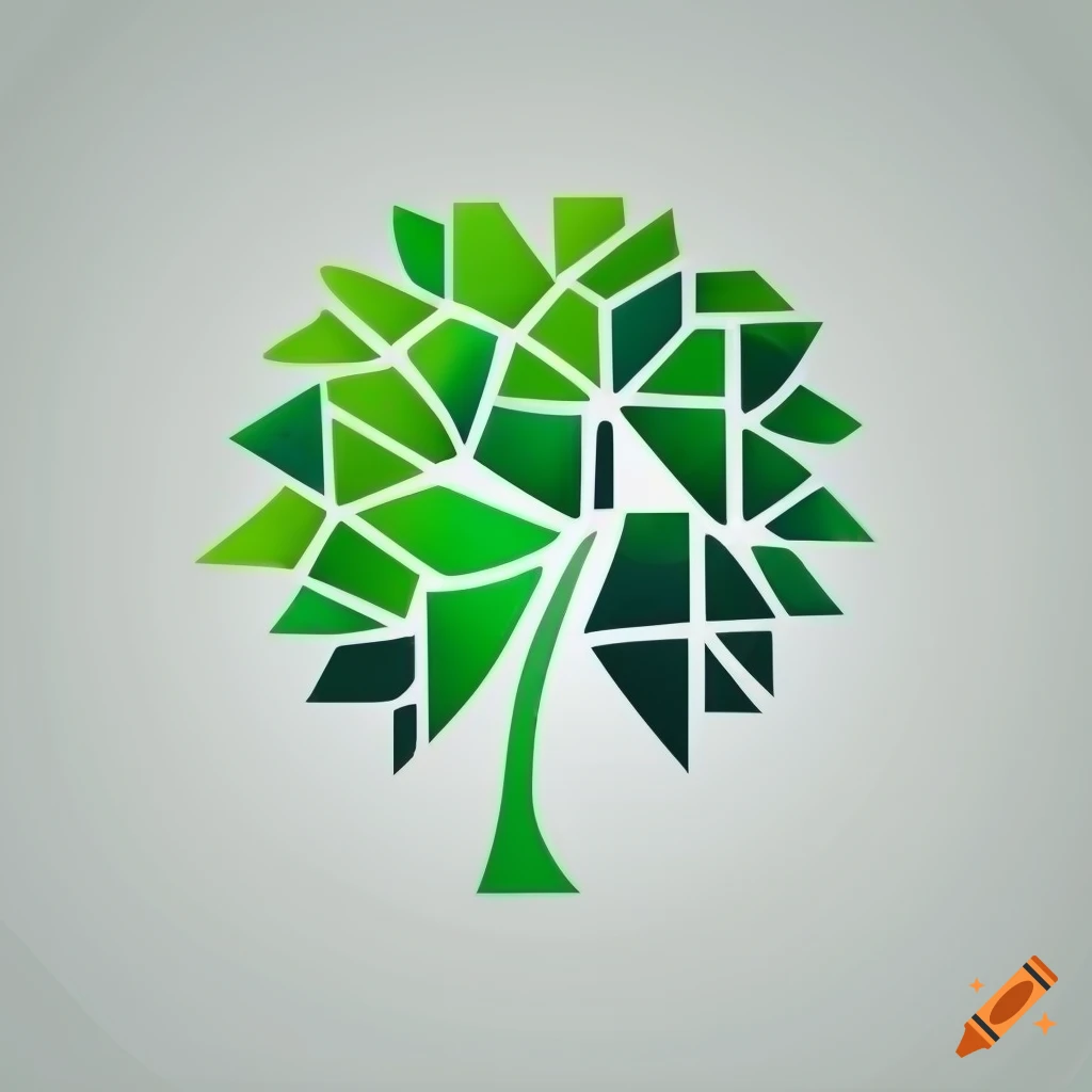 Minimalist green logo with leafy tree design on Craiyon