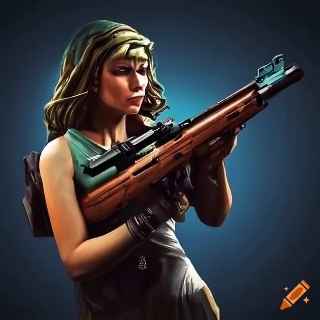 Statue of liberty holding a rifle on Craiyon