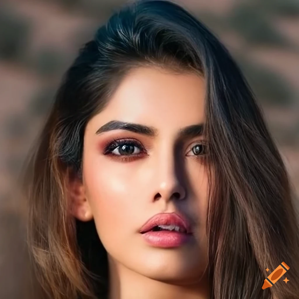 Closeup portrait of a stunning Indian supermodel on Craiyon