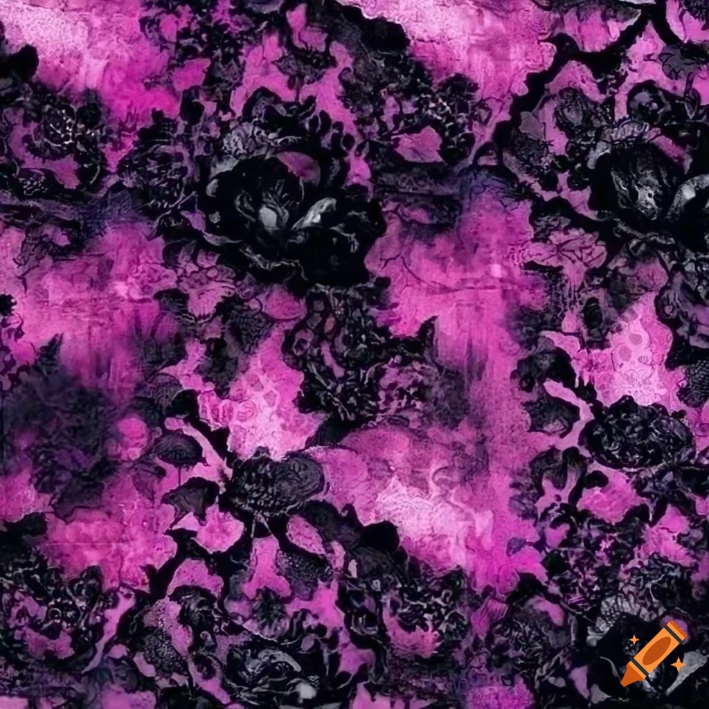 Digital gothic paper with flowers and lace texture on Craiyon
