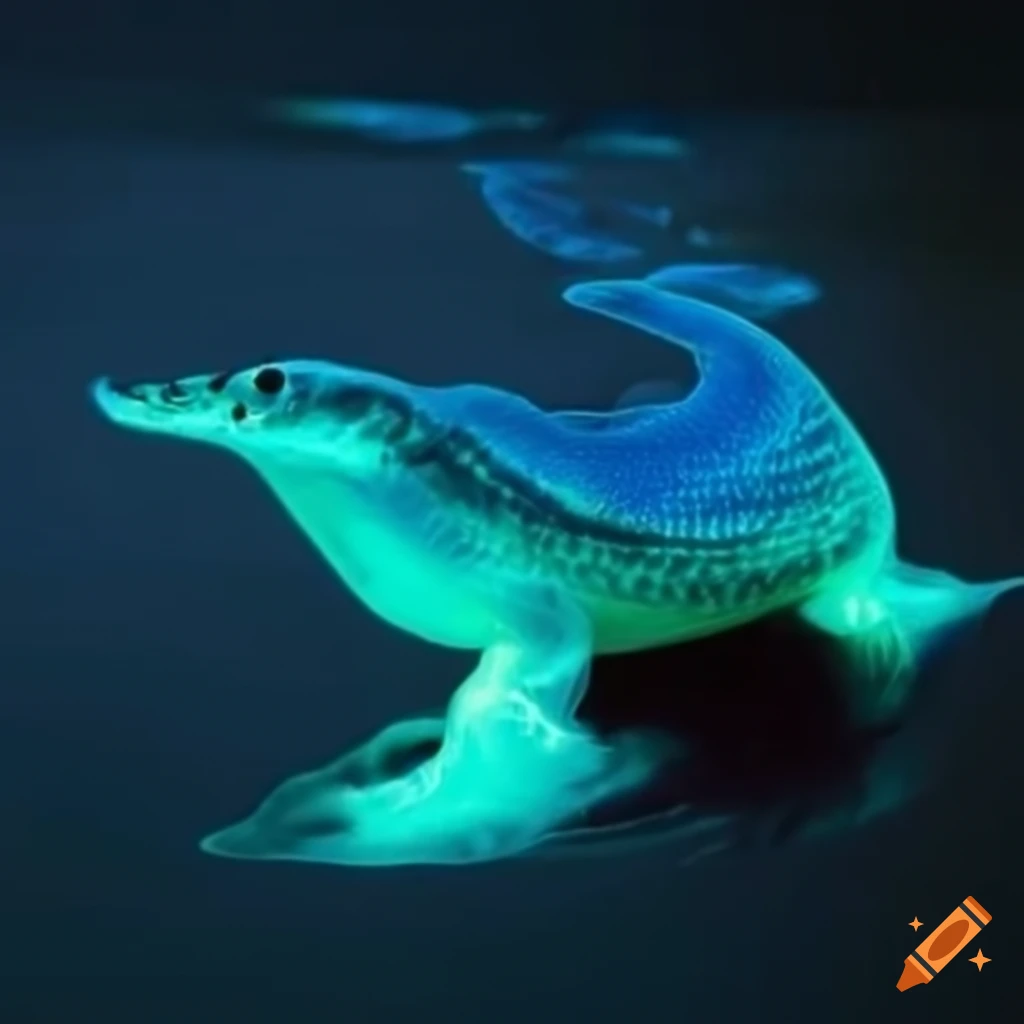 Bioluminescent animals glowing in the dark on Craiyon