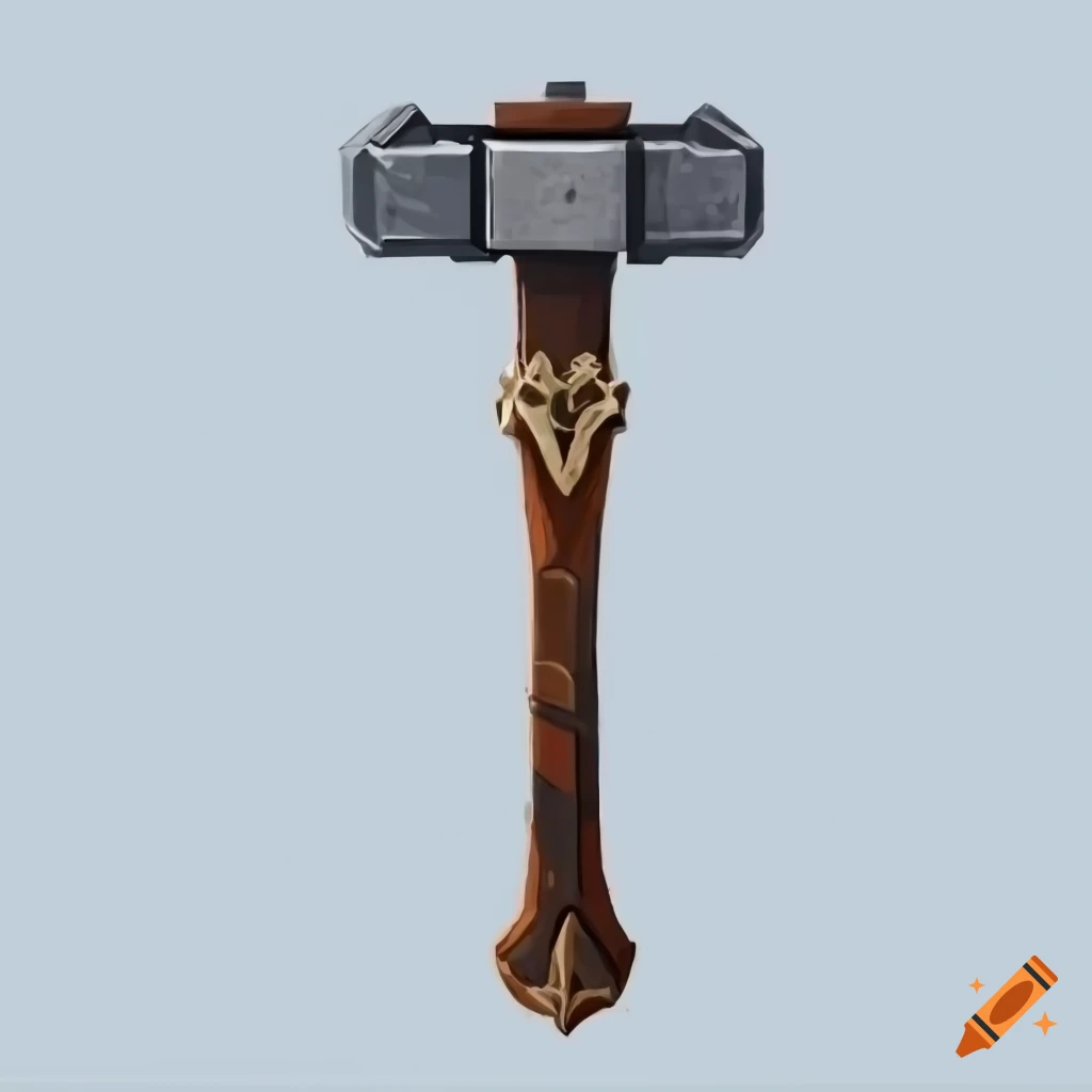 Blacksmith hammer for video games on white background