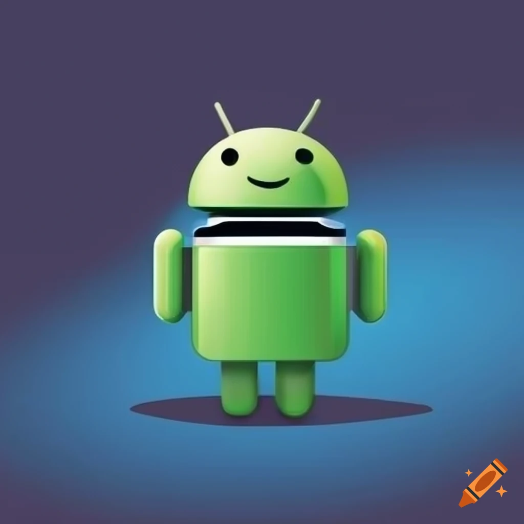 Colorful android robot logo on Craiyon