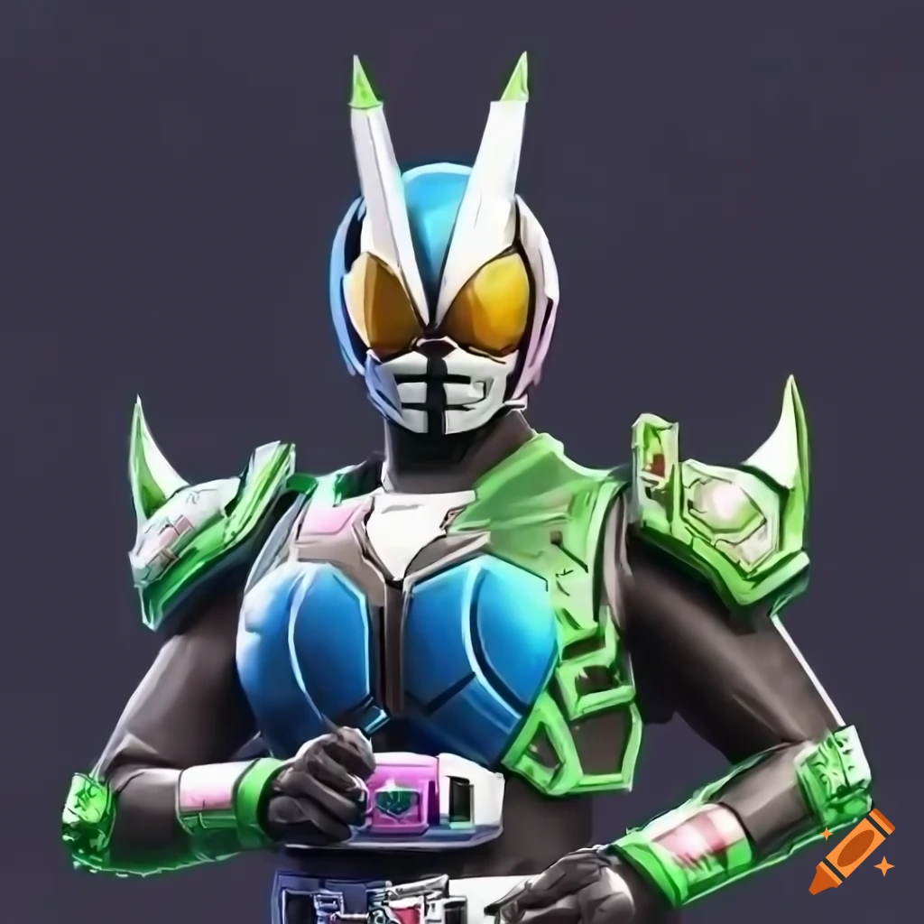 Cool Kamen Rider with cat and cactus motifs on Craiyon
