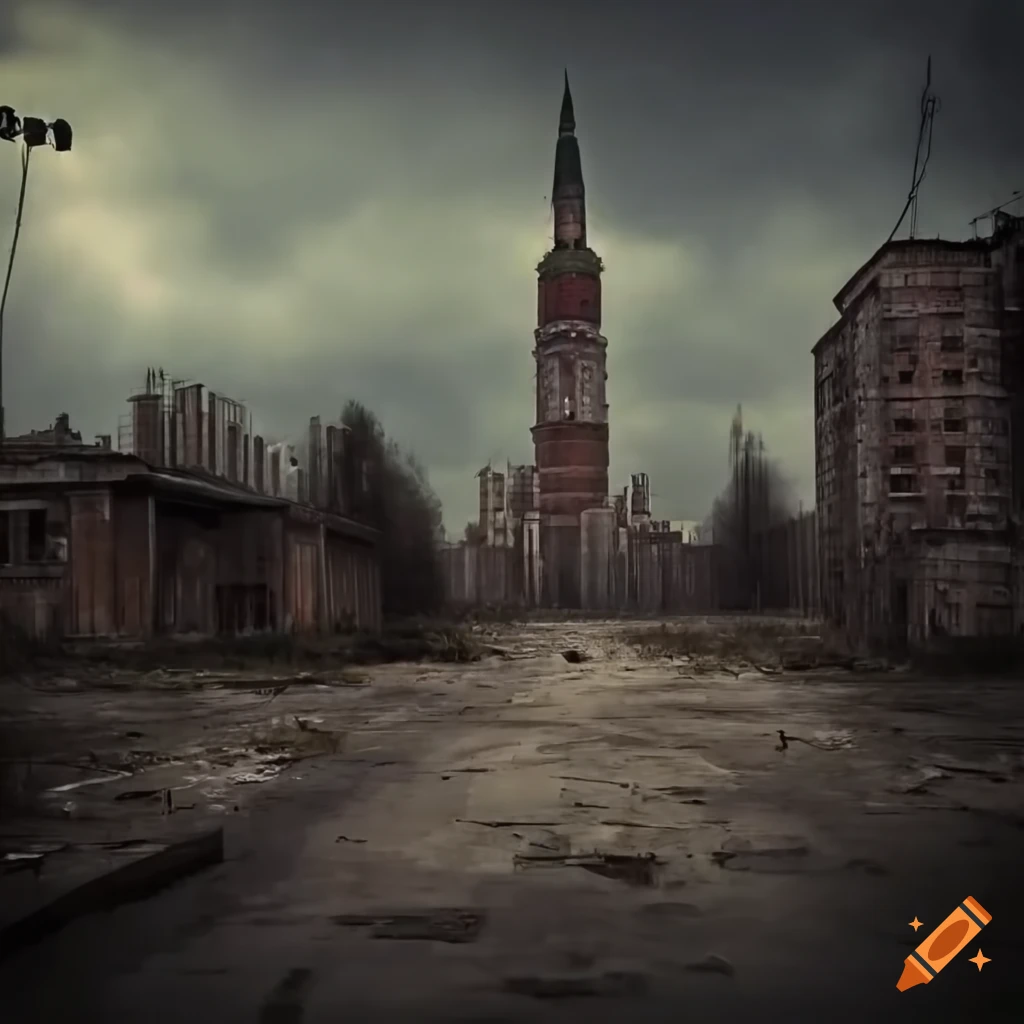 Photograph of an abandoned Soviet-era city on Craiyon