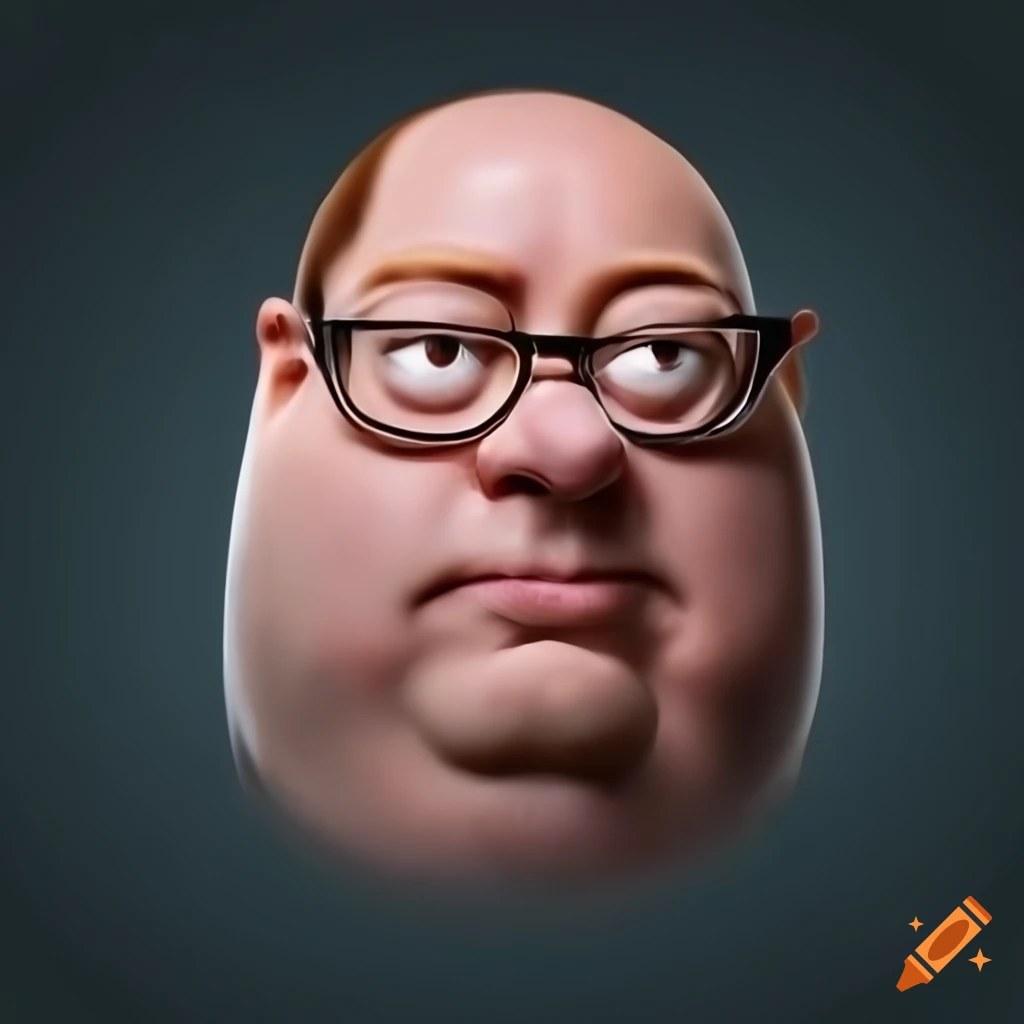 Close up of realistic Peter Griffin on Craiyon