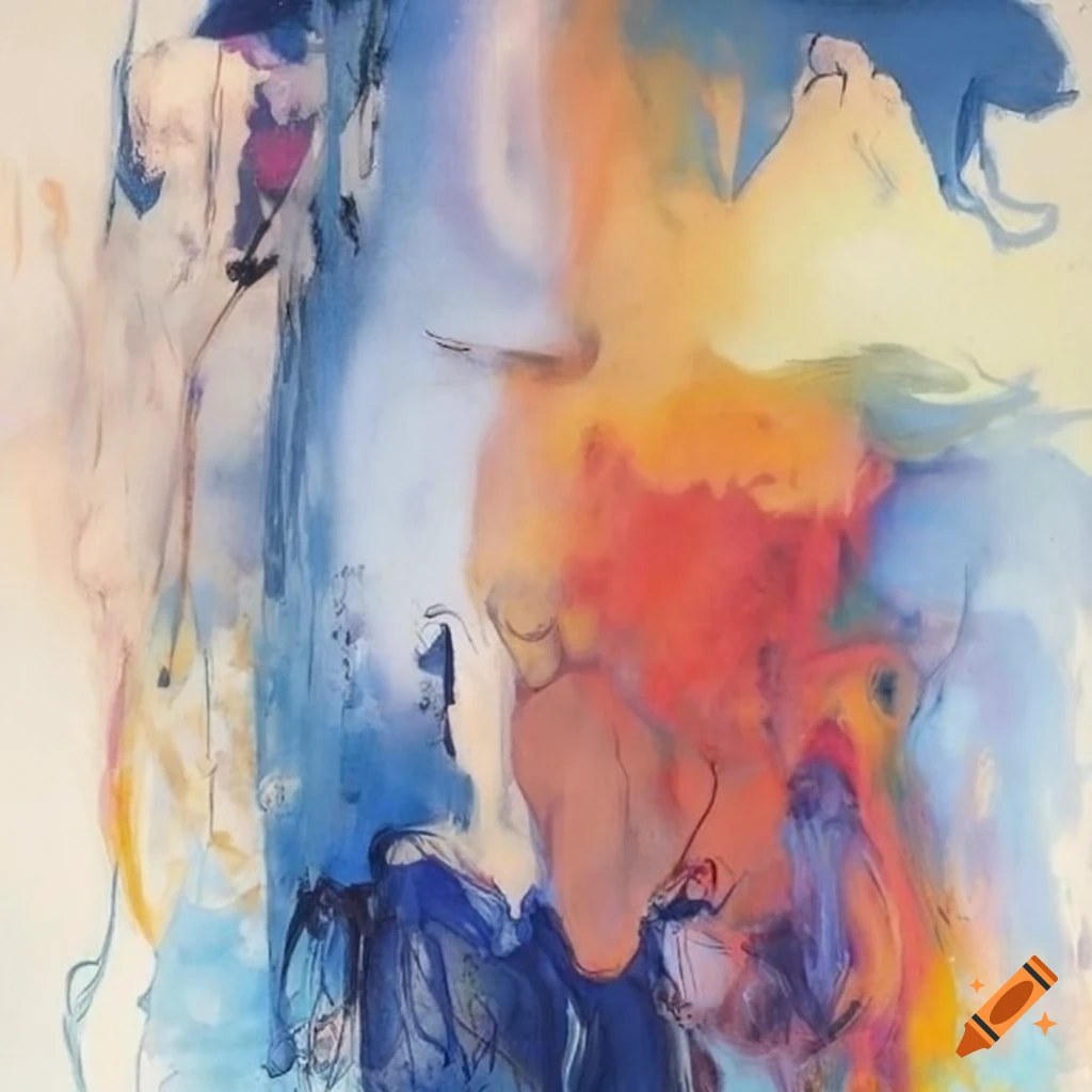 Abstract oil painting with fresh pastel colors on Craiyon