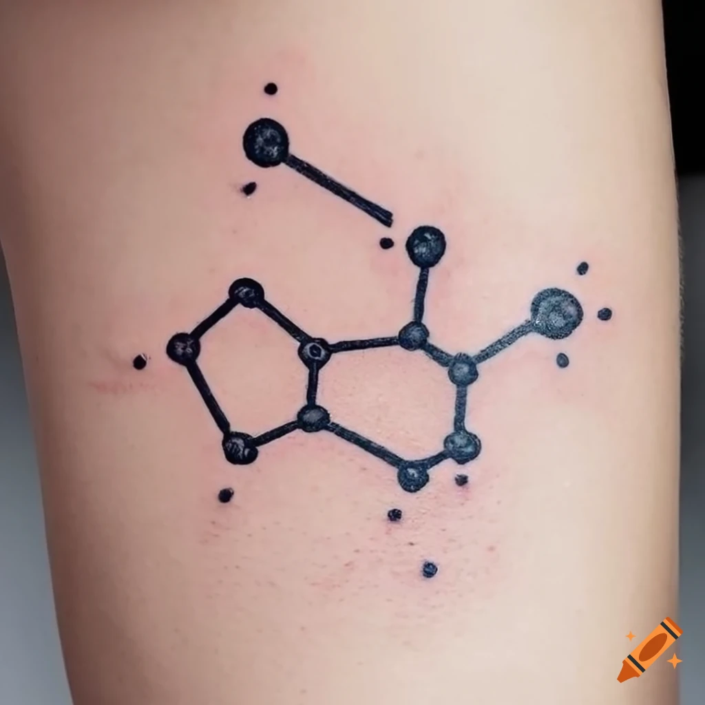 Minimalist tattoo of serotonin formula on Craiyon