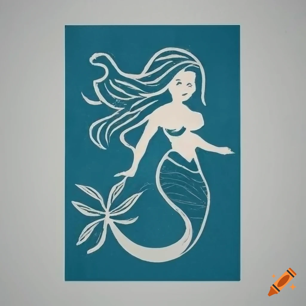 Logo of a simple mermaid design on Craiyon
