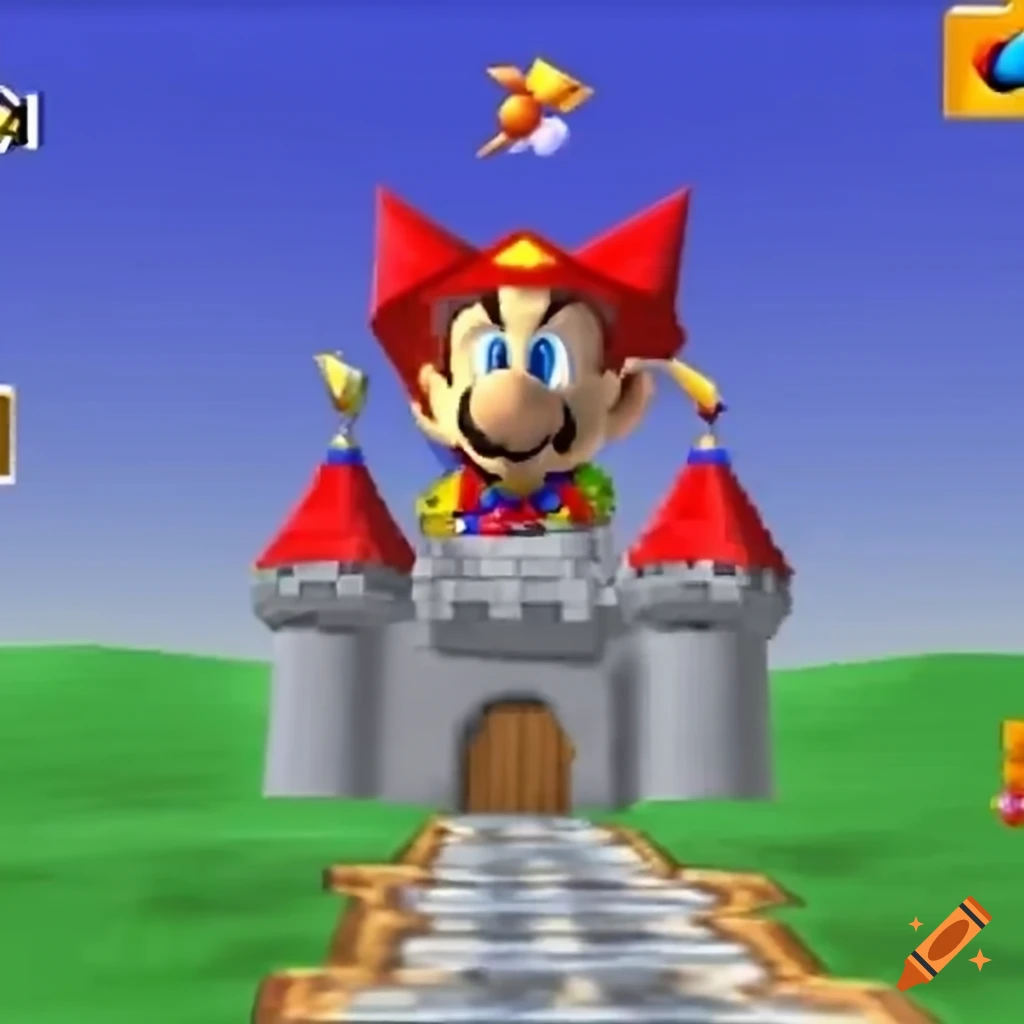 Super mario 64 castle icon on Craiyon