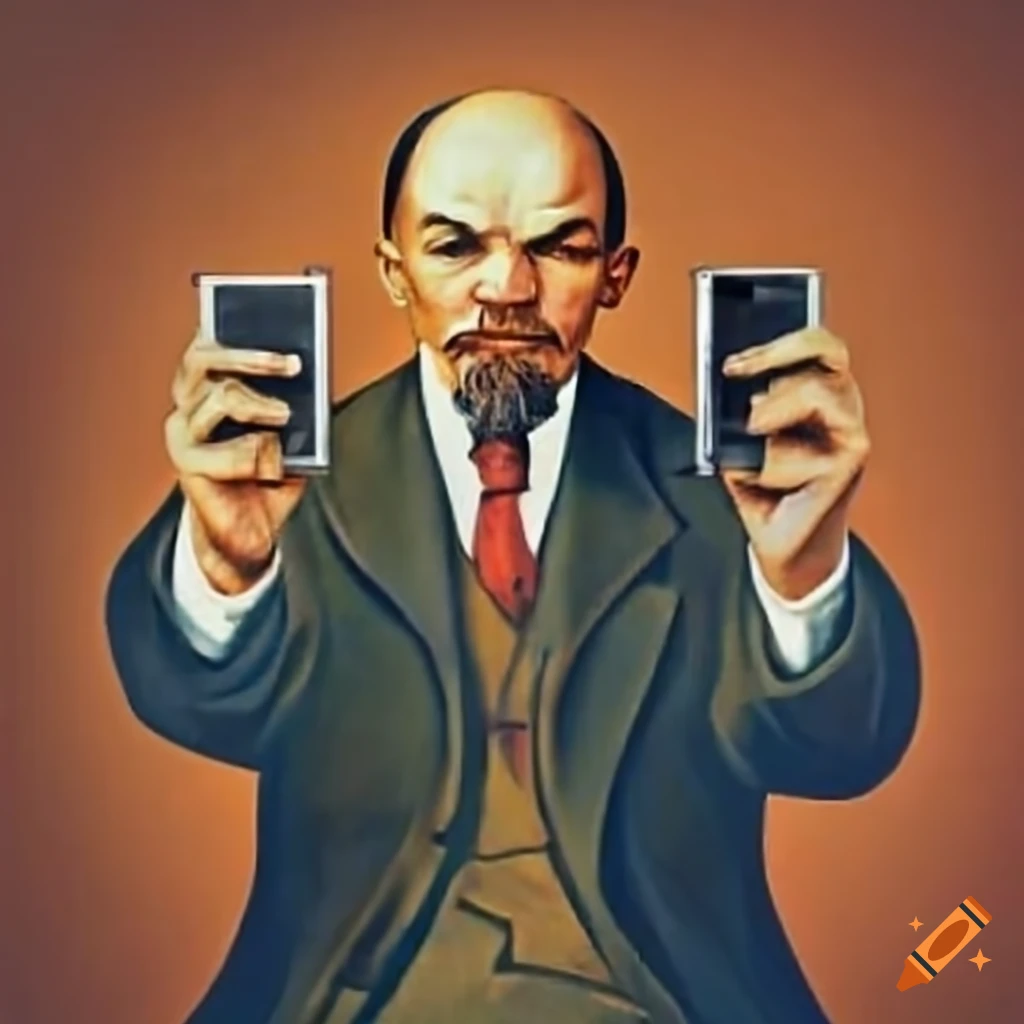 Humorous picture of lenin and saul goodman posing together on Craiyon